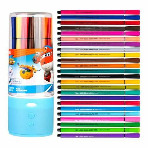 Фломастеры Deli Super Wings EC150-24, 24 цв, пластиковая туба