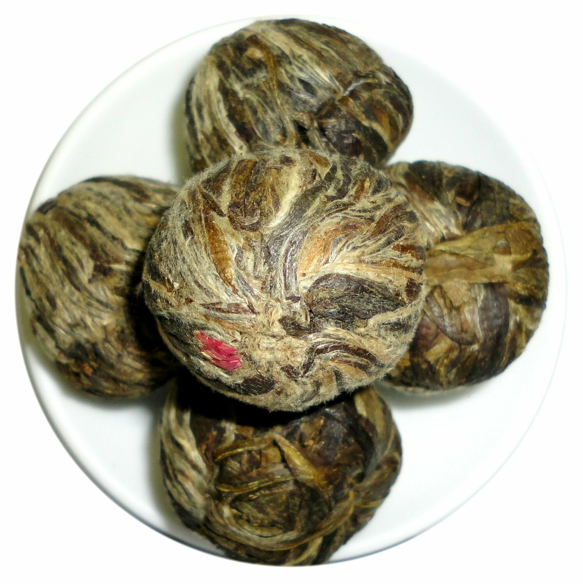 Зелёный связанный чай с цветком Шуан Лун Си Чжу Два дракона 100 гр.