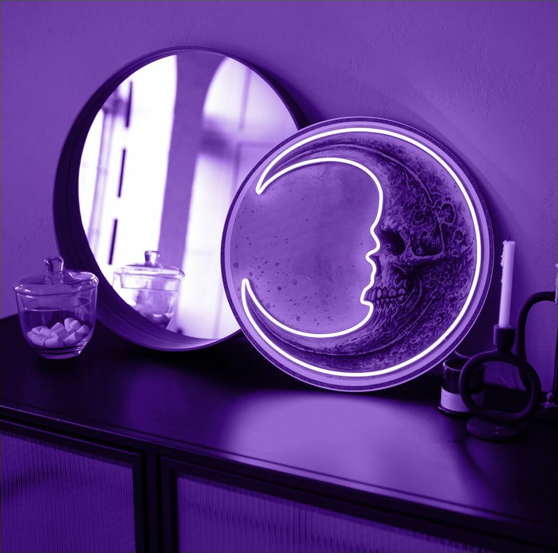 Светильник неоновый Elmarto Месяц, 50 см, фиолетовый