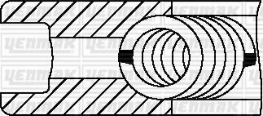 YENMAK 9109399040 Кольца поршневые 1 цилиндр, ALFA ROMEO / FIAT / LANCIA / OPEL / d=82.4 (0.4)