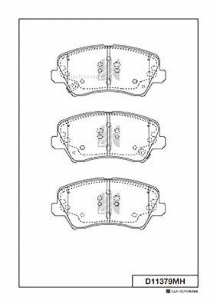 KASHIYAMA D11379MH Колодки тормозные, передние (с антискрипной пластиной)