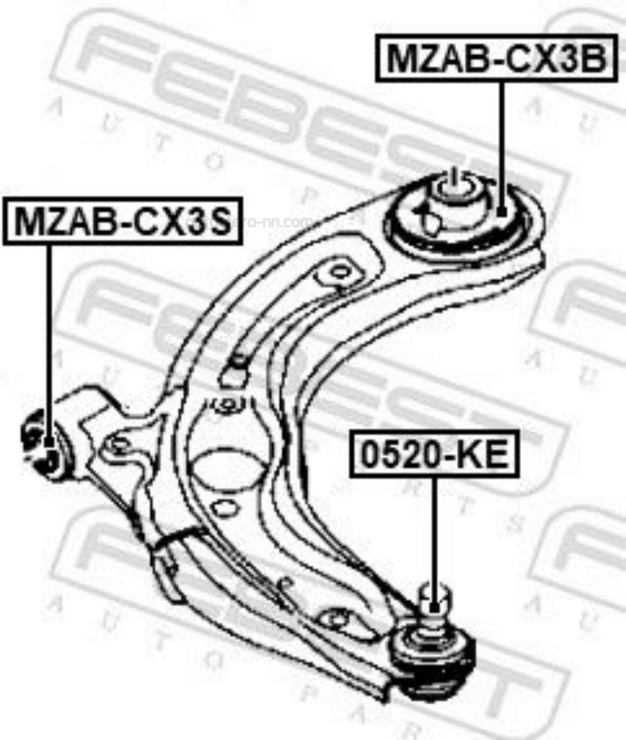 FEBEST MZABCX3B Сайлентблок рычага задний MAZDA CX-3 DK 2015- MZAB-CX3B