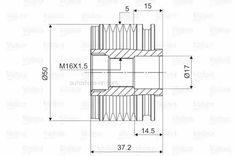VALEO 588025 Обгонный шкив генератора MERCEDES A, B, VANEO, MITSUBISHI COLT VI, SMART FORFOUR