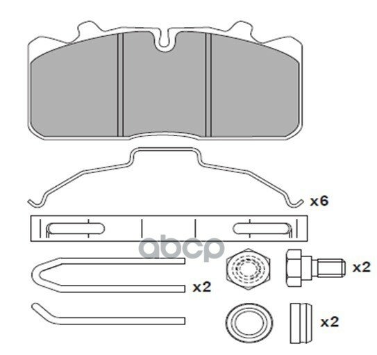 Колодки тормозные! WVA29088/29091/29144 с р/к, перед/зад диск. тормоз Wabco PAN17 DAF/MAN WUHLERMANN арт. 31010008