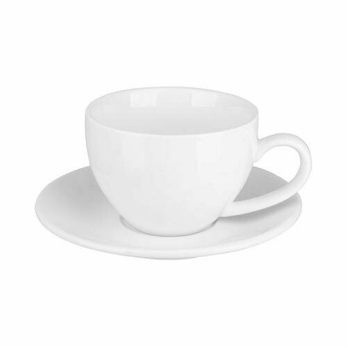 Пара чайная "Кунстверк", фарфор,200мл, диаметр 88/140, высота 70, длина 115мм, белый