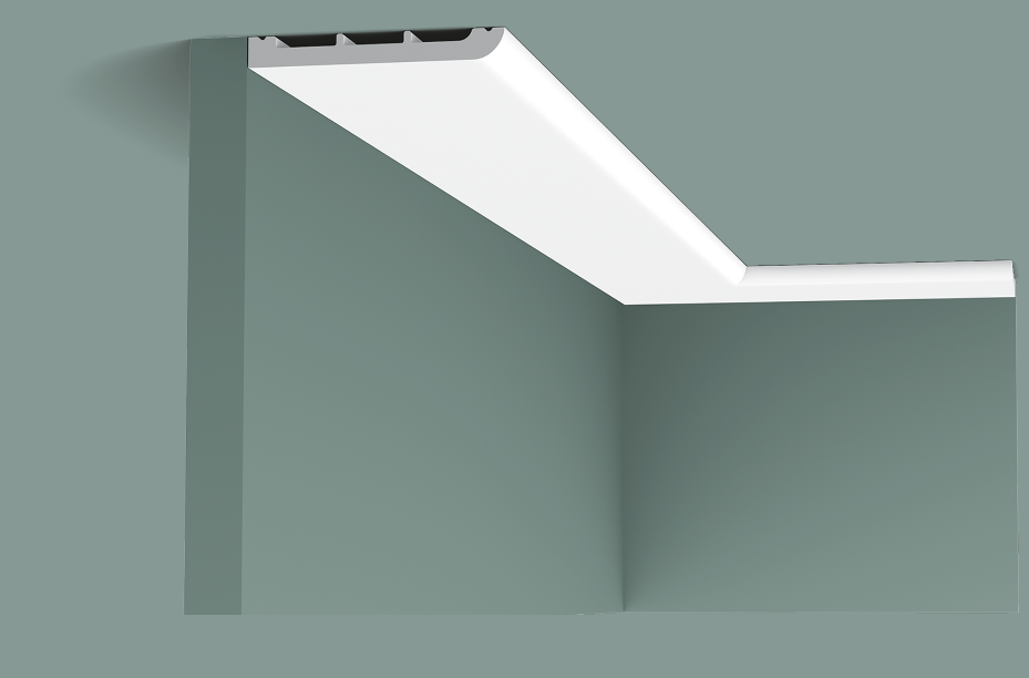 Карниз Гладкий Orac Decor SX184 Д200xШ1.3xВ11 см Лепнина из Дюрополимера / Орак Декор.