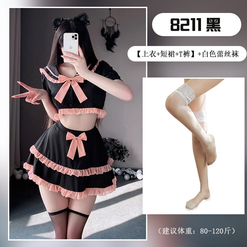 Сексуальное нижнее белье для школьниц JK, сексуальная пижама с бантом, милый и очаровательный комплект школьной формы в матросском стиле