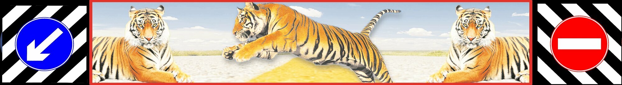 Брызговики на длинномер. (240 Х 35 см) Резина. Рисунок "Тигры" NEW (19675)