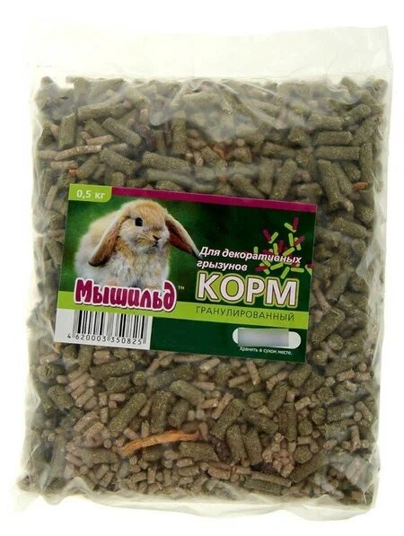 Мышильд 5уп по 500гр корм для декоративных кроликов гранулированный