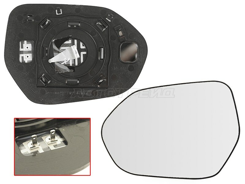 Полотно зеркала SAT, для Toyota Camry, левое, сферическое, с обогревом