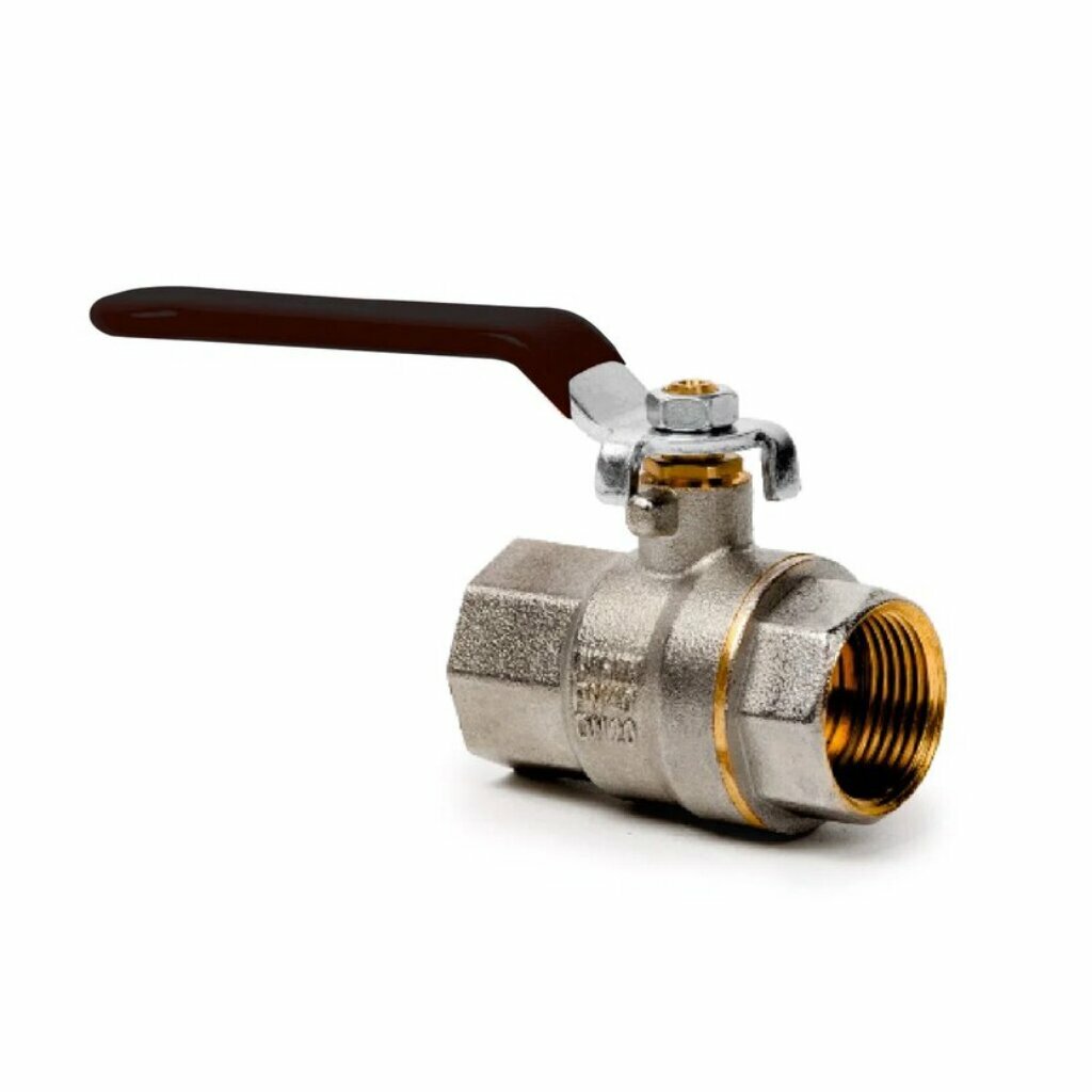 Кран для воды РосТурПласт 1/2 дюйма г-г ручка хром латунный, PN40, запорная арматура