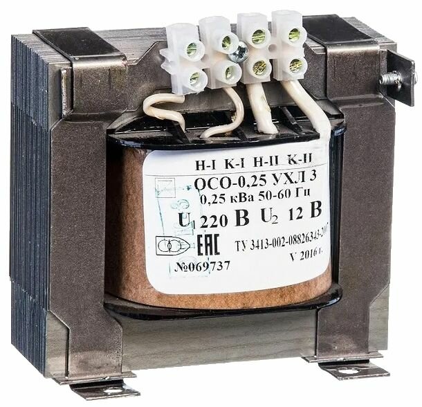 Трансформатор Электротехник ОСО-0,25 УХЛ3 220/12, IP00, трансформатор ET051618