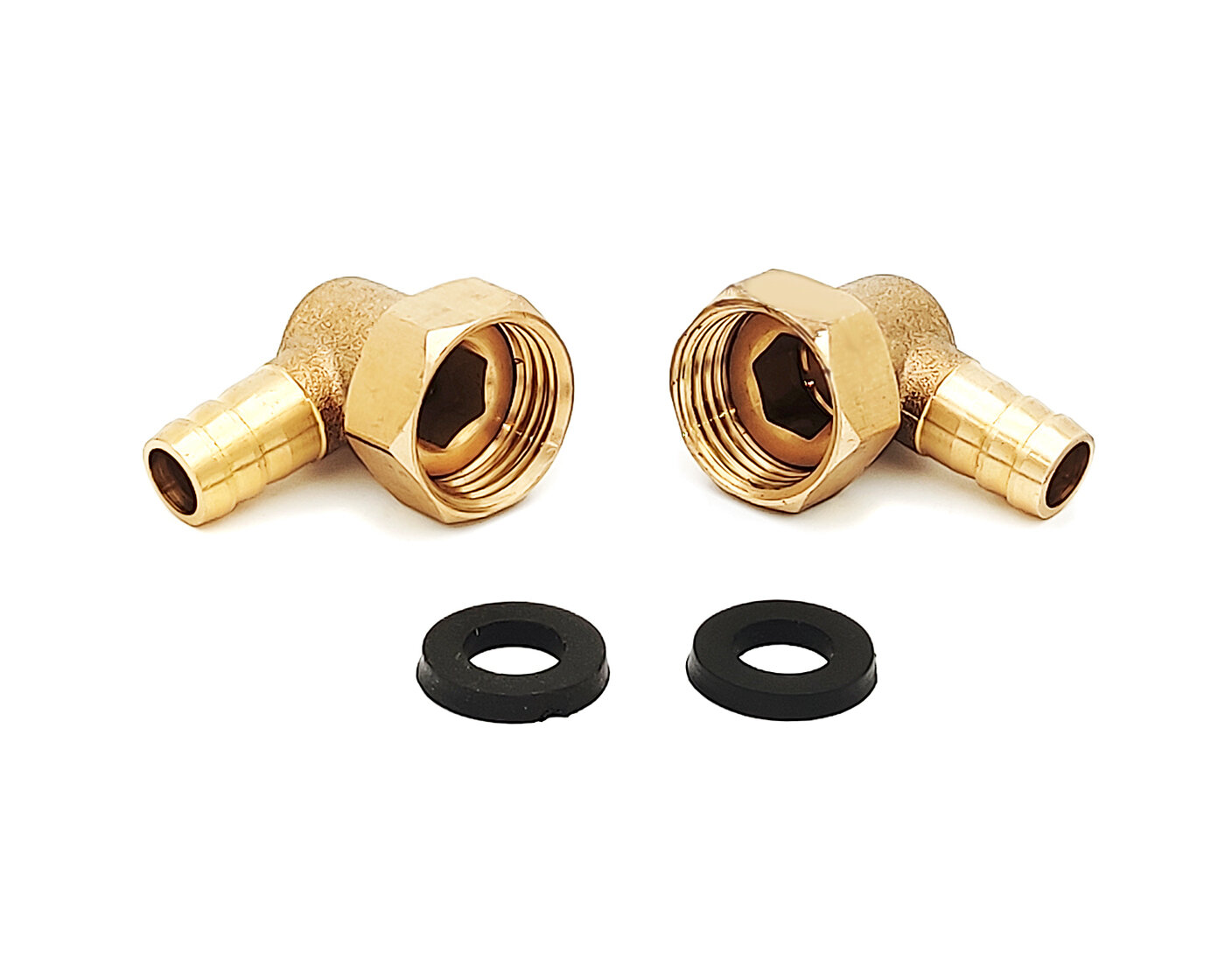 Уголок латунный с накидной гайкой 1/2 дюйма - штуцер 10 мм. Комплект (2 шт.)