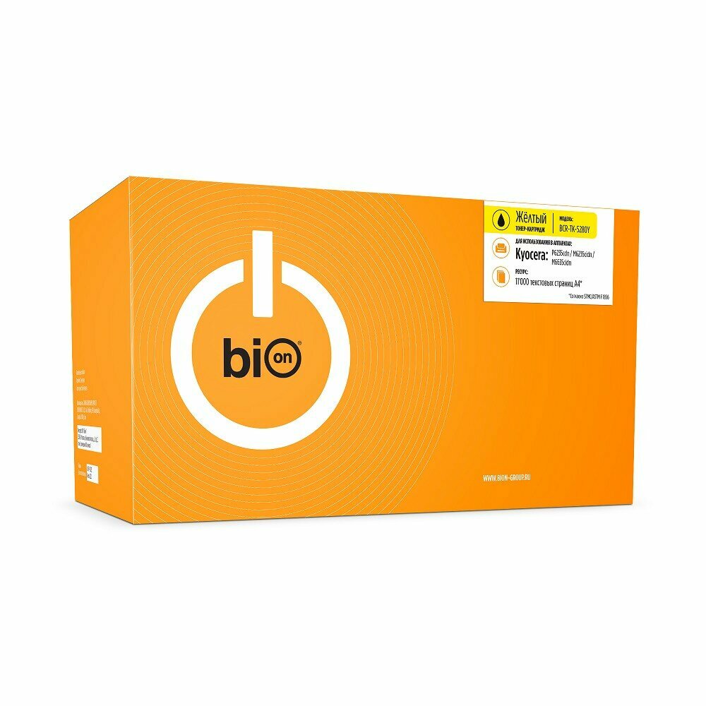 Картридж Bion BCR-TK-5280Y для Kyocera P6235cdn/M6235cidn/M6635cidn Желтый, 11000 страниц