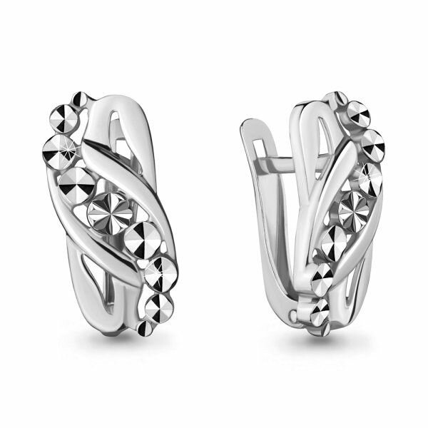 Серьги, серебро, 925 проба, родирование