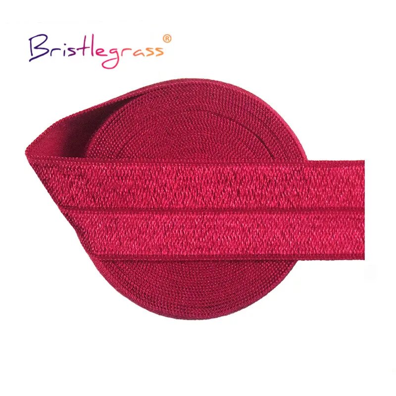 Б Bristlegrass Эластичные резинки для волос 2,5,10 ярдов 25 мм Бордовый, Scarlet, 5 Yards
