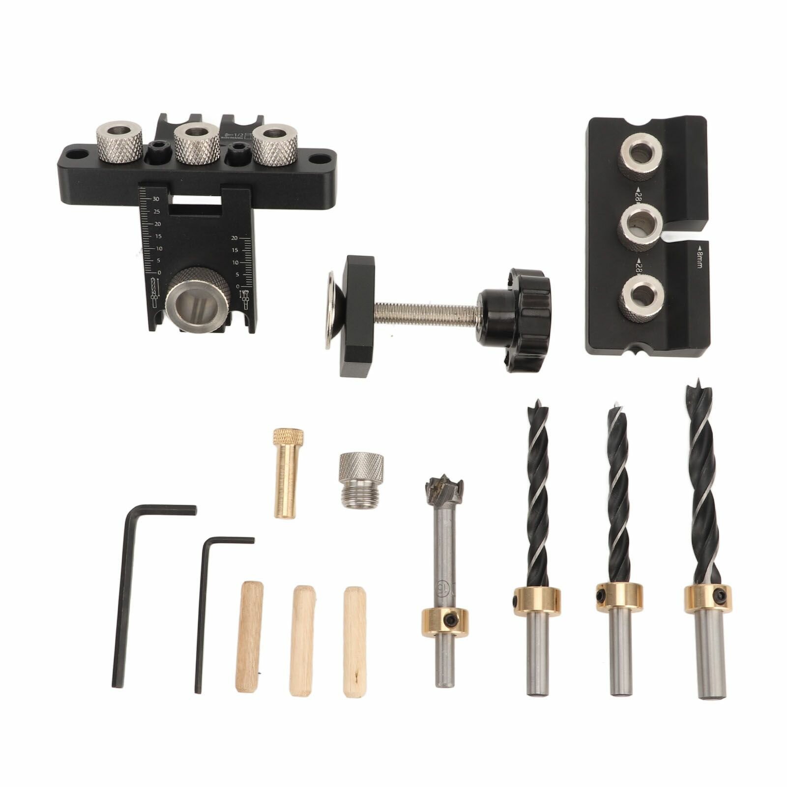 Кондуктор для дюбелей, точное позиционирование, алюминиевый сплав, для мебели