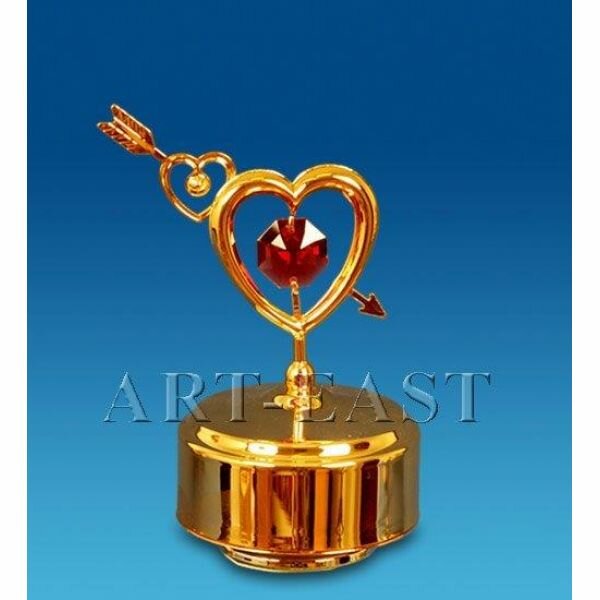 Фигурка музыкальная Сердечко со стрелой с цв. кр. A10563 Crystal Temptations, Металл, кристалл