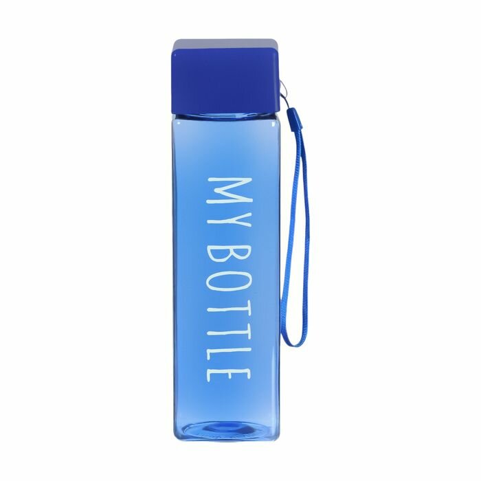 Бутылка для воды КНР My bottle, 450 мл, 20х5,5 см, синяя, пластиковая