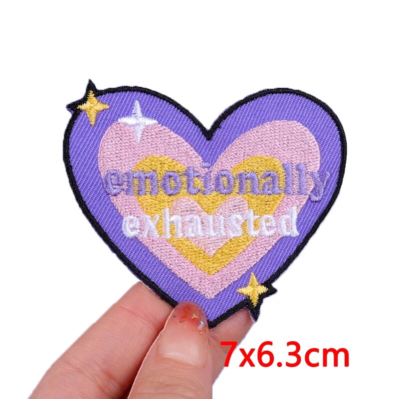 Нашивка "Emotionally Exhausted" с вышивкой, 7x6.3 см, PE8292CT