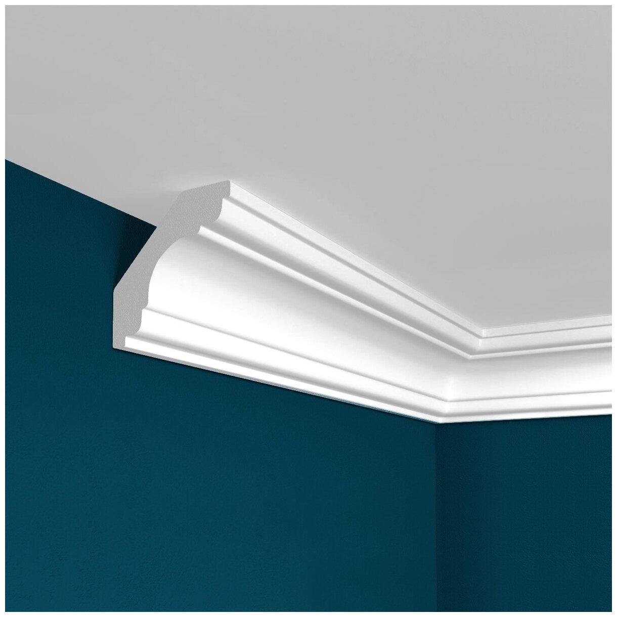 Плинтус потолочный 49х49 мм карниз пенополистирол пластик под покраску Perfect Plus P05-2 метра