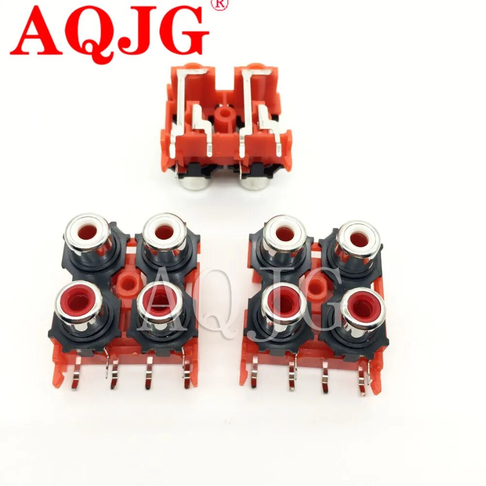 Разъем RCA Core 4 отверстия, разъем STB для телевизора, av-разъем, RCA разъем для входа, аудио и видео, розетка, 1 шт.