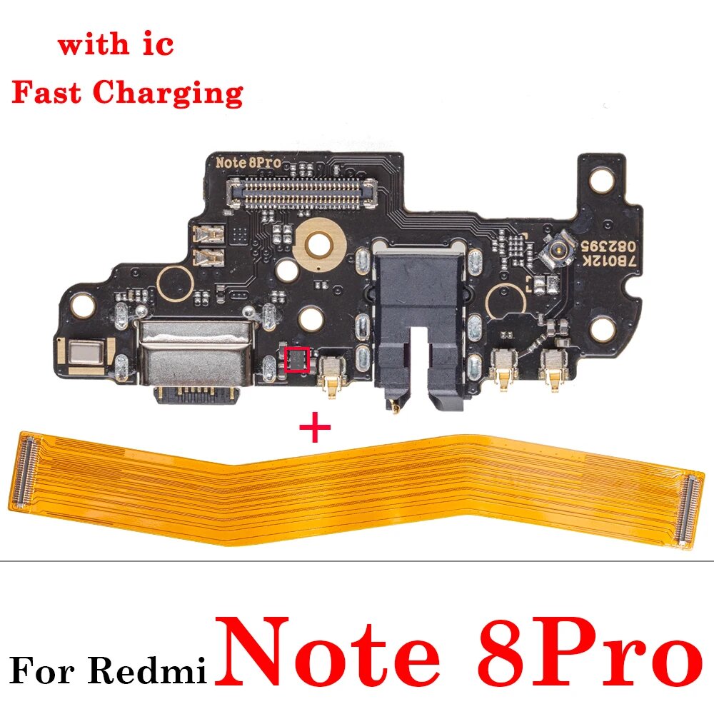 1 комплект USB-порта для зарядки с поддержкой быстрой док-станции + гибкий кабель для материнской платы Mian для Xiaomi Redmi 8 8A Note 8 Pro 8T Redmi Note8Pro ic