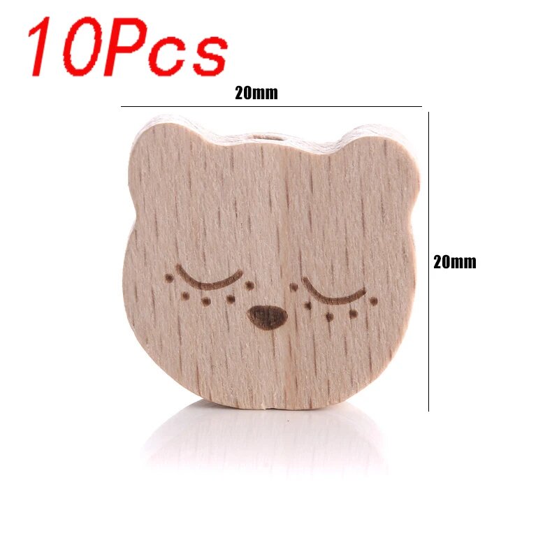 Деревянные бусины кошка, 10 шт, 20 мм, Коричневый, style 2