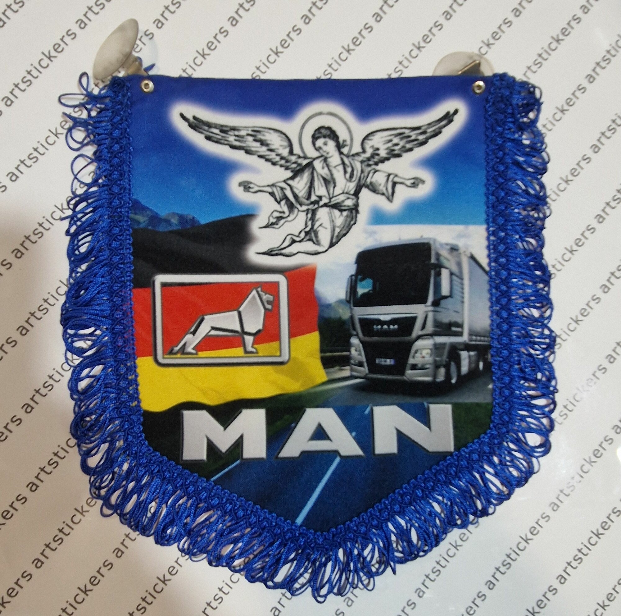 Вымпел MAN, 20х25см, двусторонний на присоске, ткань, аксессуар для авто