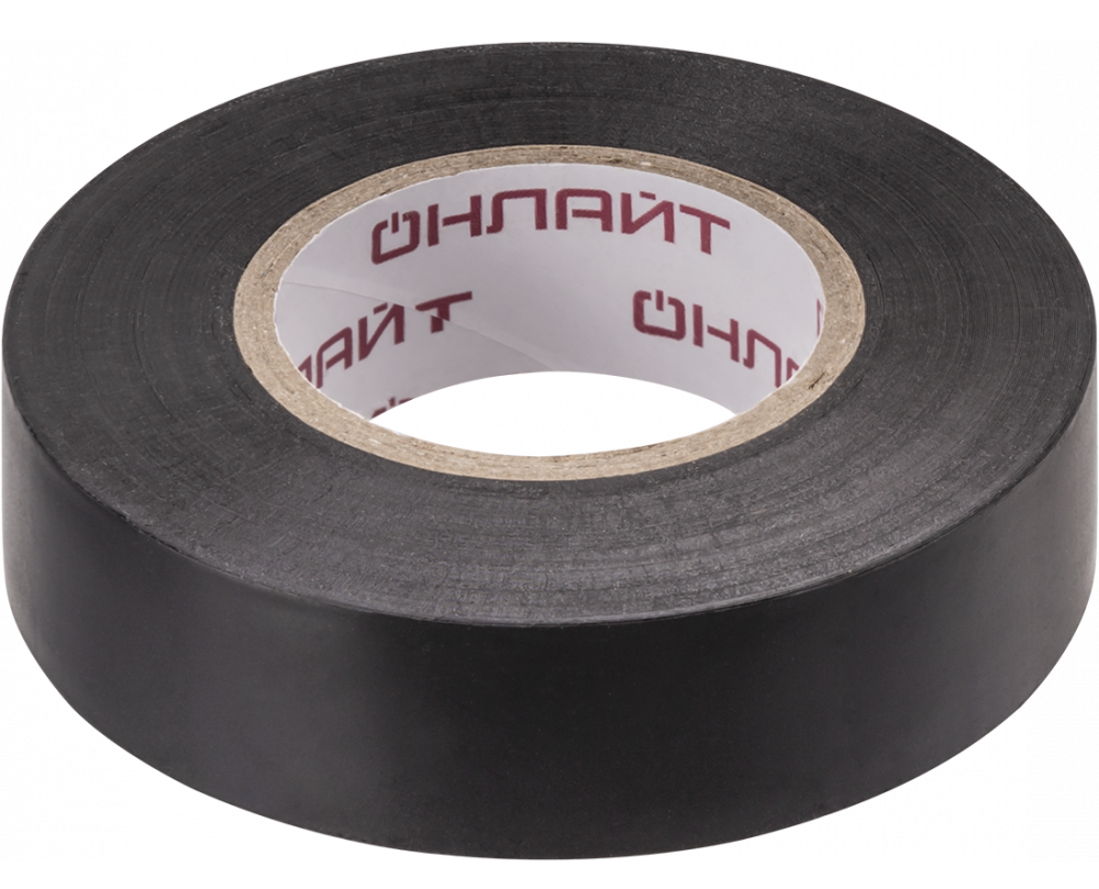 Изолента ПВХ онлайт OIT-B19-20/BL, 0.15х19мм, черная 20м, 71690 / защитная лента