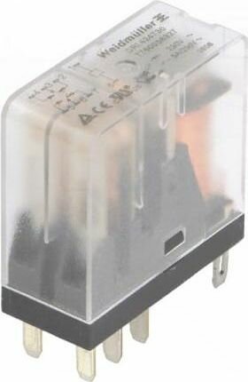 Реле WEIDMULLER DRI424730 электромагнитное DPDT Uобмотки 230ВAC 5A/250ВAC 5А IP20 1 шт