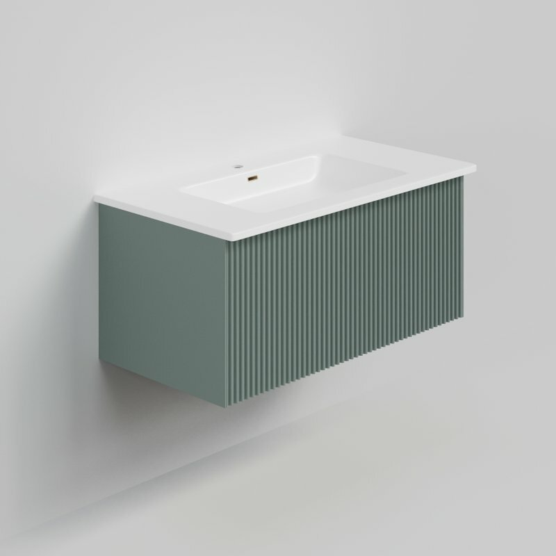 Тумба с раковиной La Fenice Terra 80 подвесная, grigio, раковина Slim Line 80 см