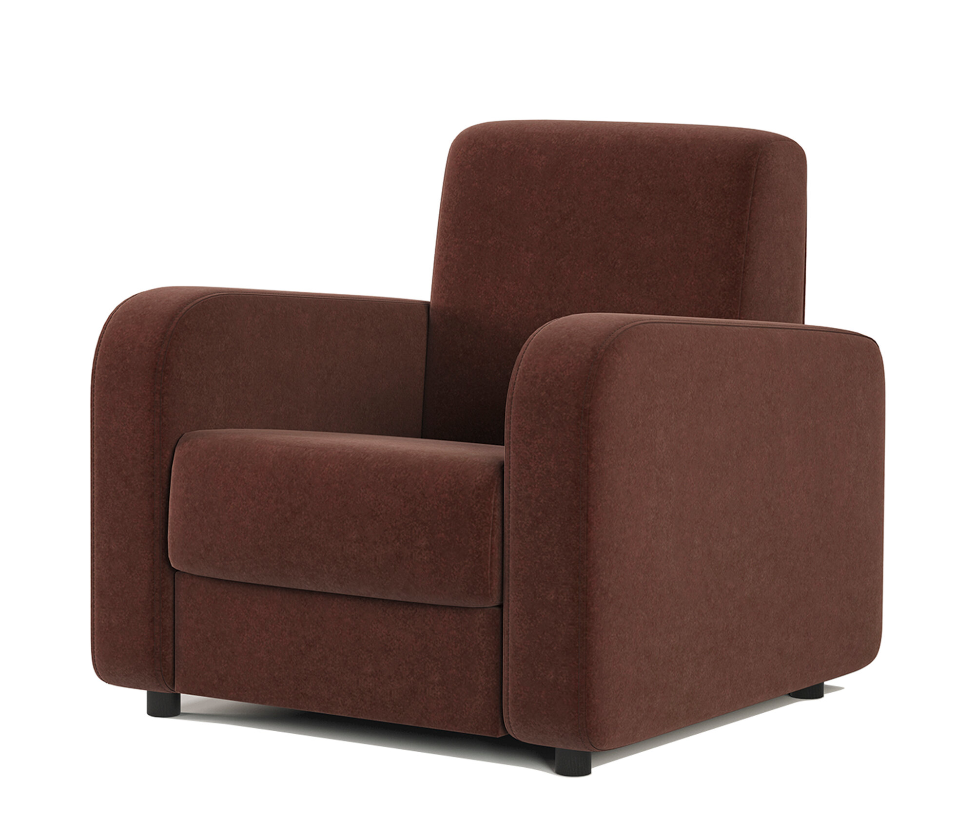 Кресло Шарм-Дизайн Мелодия, мягкое для дома и отдыха, с подлокотниками, велюр Дрим шоколад, 79х84х87 см