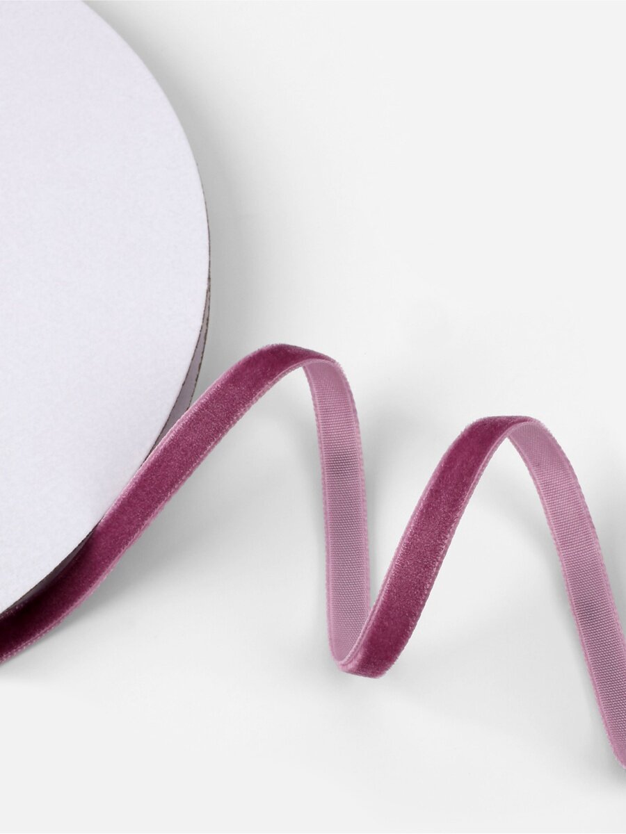 Лента бархатная, 6 мм, 18±1 м, сиреневый №199