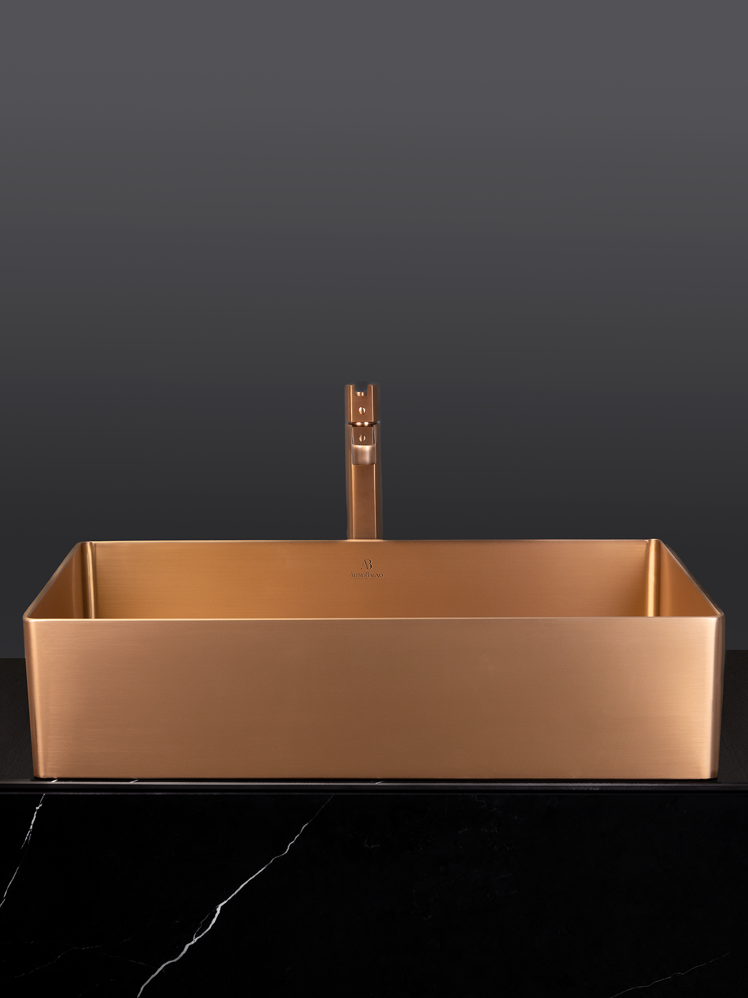 Раковина в ванную накладная на столешницу из нержавеющей стали, матовая медь