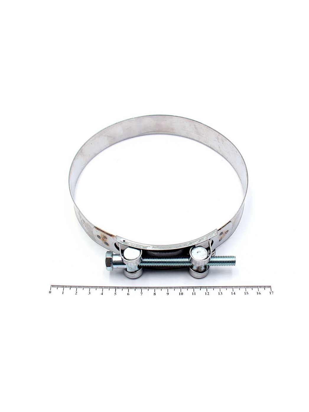 Хомуты силовые одноболтные из нержавеющей стали (W2), рабочий диапазон 140-148 мм, ширина 26 мм (2 шт.)