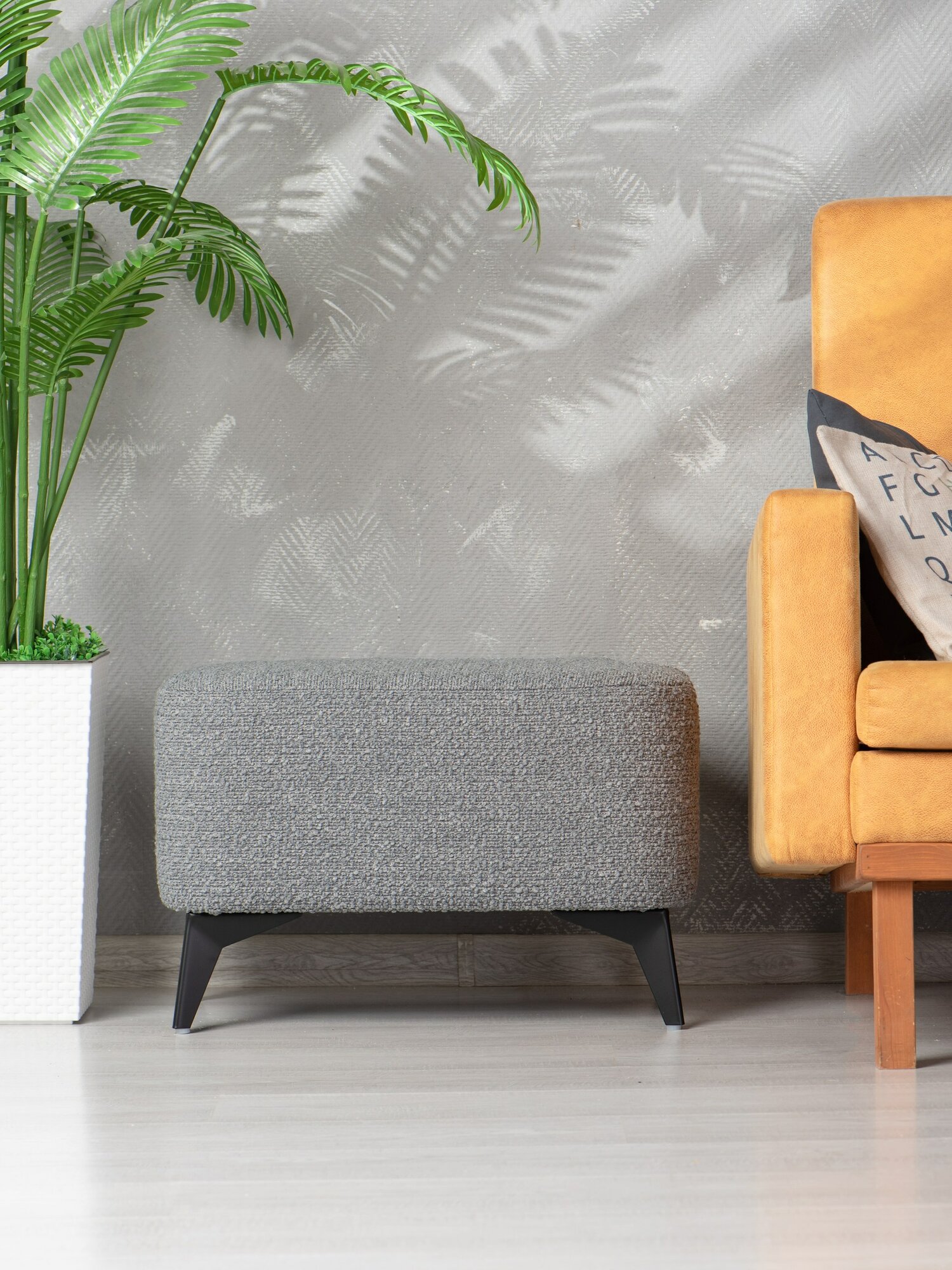 Пуфик Монца для прихожей, 40х35х60 см, 1 штука, дизайнерский букле премиум класса