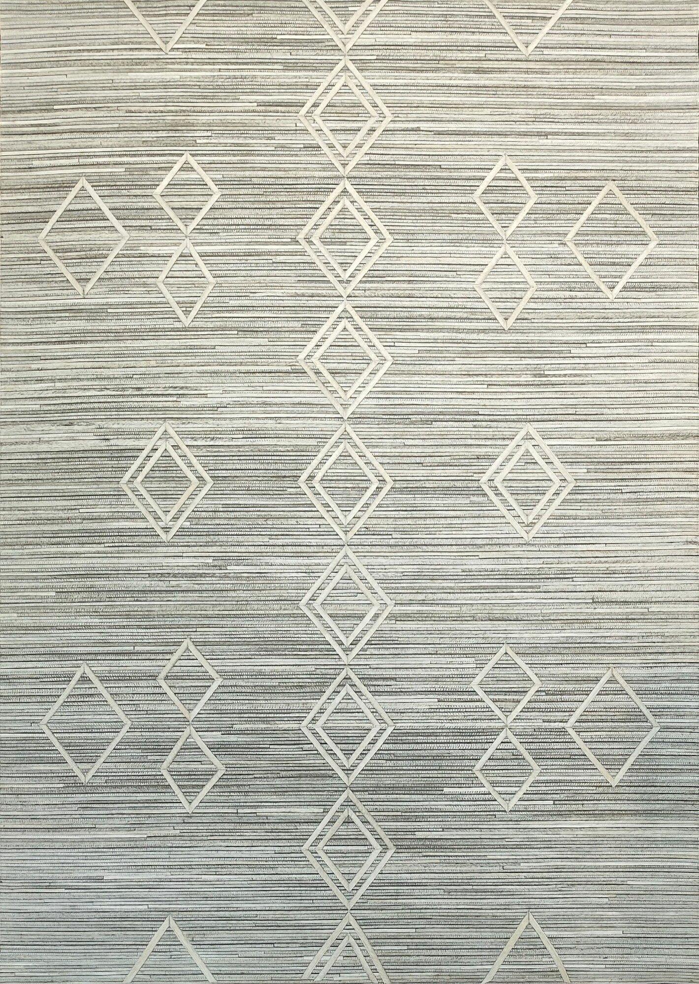 Ковер Ковровый дом "Leather Carpet multi", светло-серый, натуральная шкура коровы, 1,6 x 2,3 м