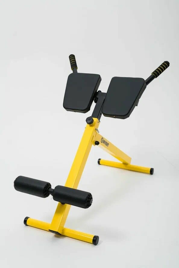 Тренажер скамья гиперэкстензия складная (желтая)