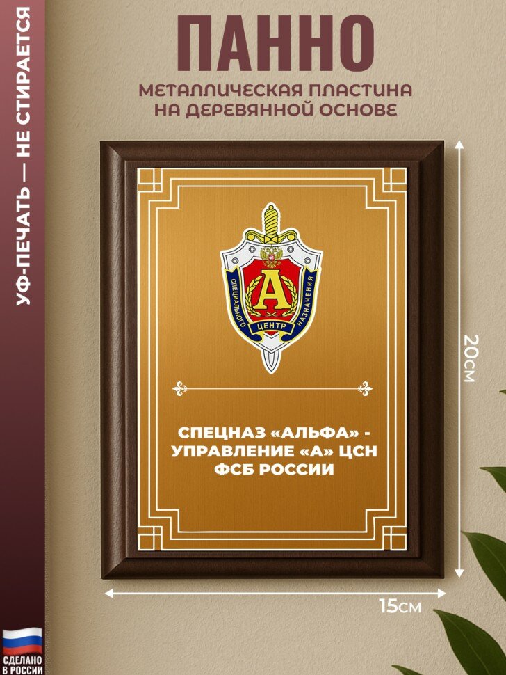 Настенный диплом "Спецназ "альфа" - управление «а» цсн фсб россии" спецназ Альфа