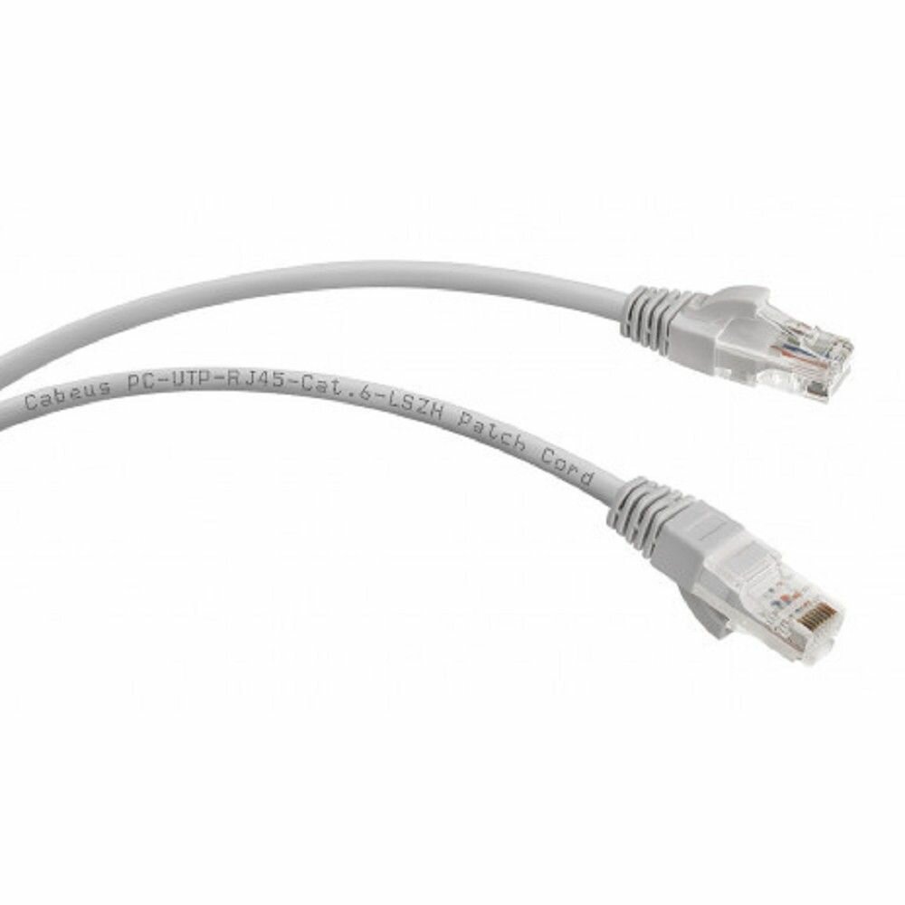 Cabeus Патч - корды сетевые, телефонные PC - UTP - RJ45 - Cat.6 - 1m - LSZH Патч - корд U UTP, категория 6, 2xRJ45 8p8c, неэкранированный, серый, LSZH, 1м
