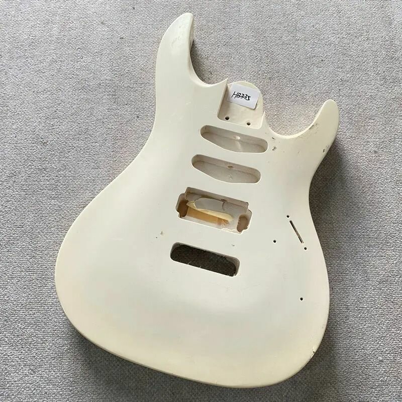 HB335 Подарочная корпус Tremolo ST (белый сплошной дерево) с трещинами - правый, для ремонта и DIY