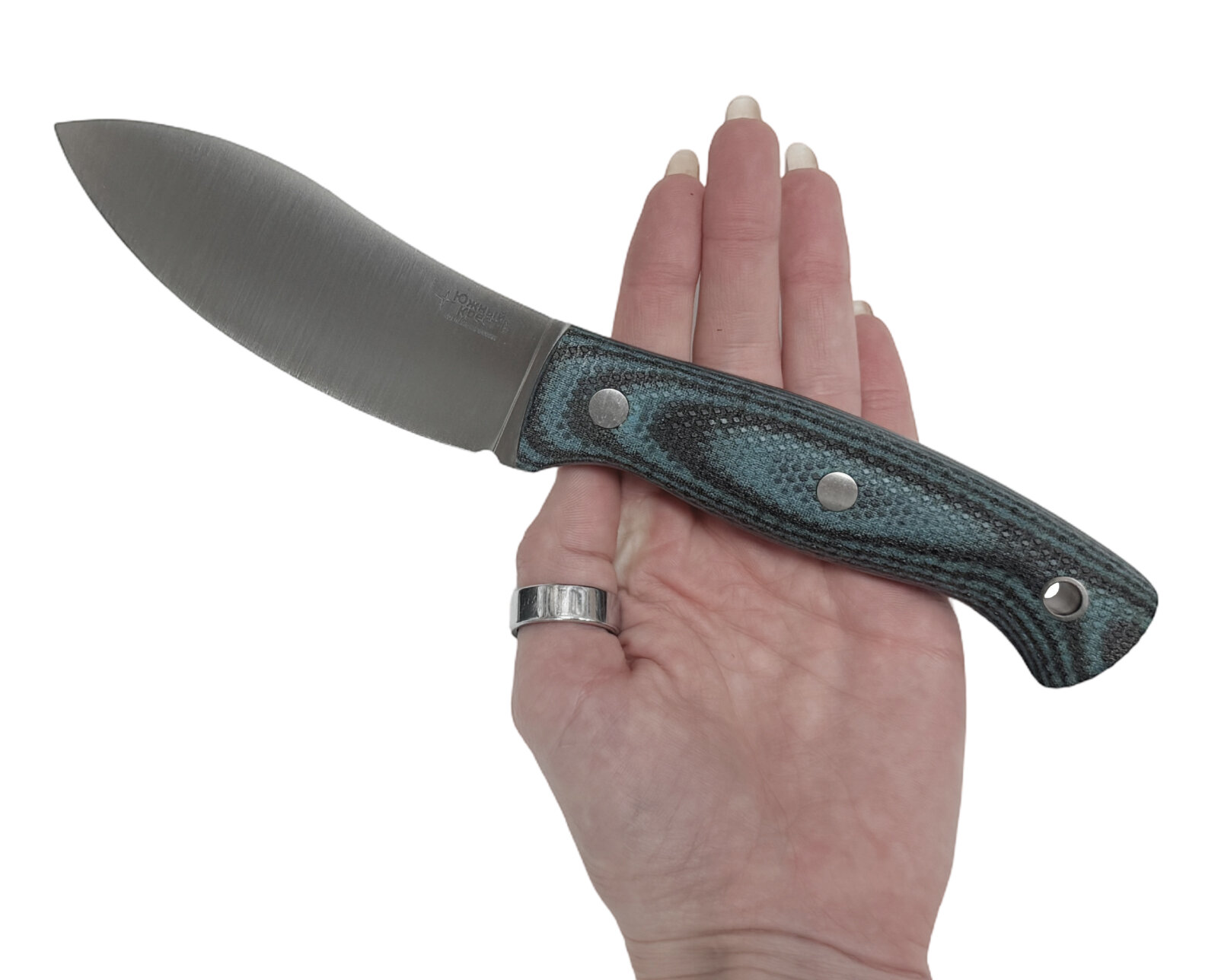 Нож Нессмук норд хантер, сталь К110 , конв, Микарта черно-синяя насечка, 231.1863 Южный Крест