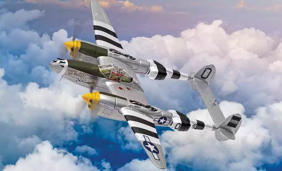 Corgi AA36616 1:72 P_38J Lightning "Happy Jack's Go Buggy", готовый коллекционный самолет, Вторая мировая война