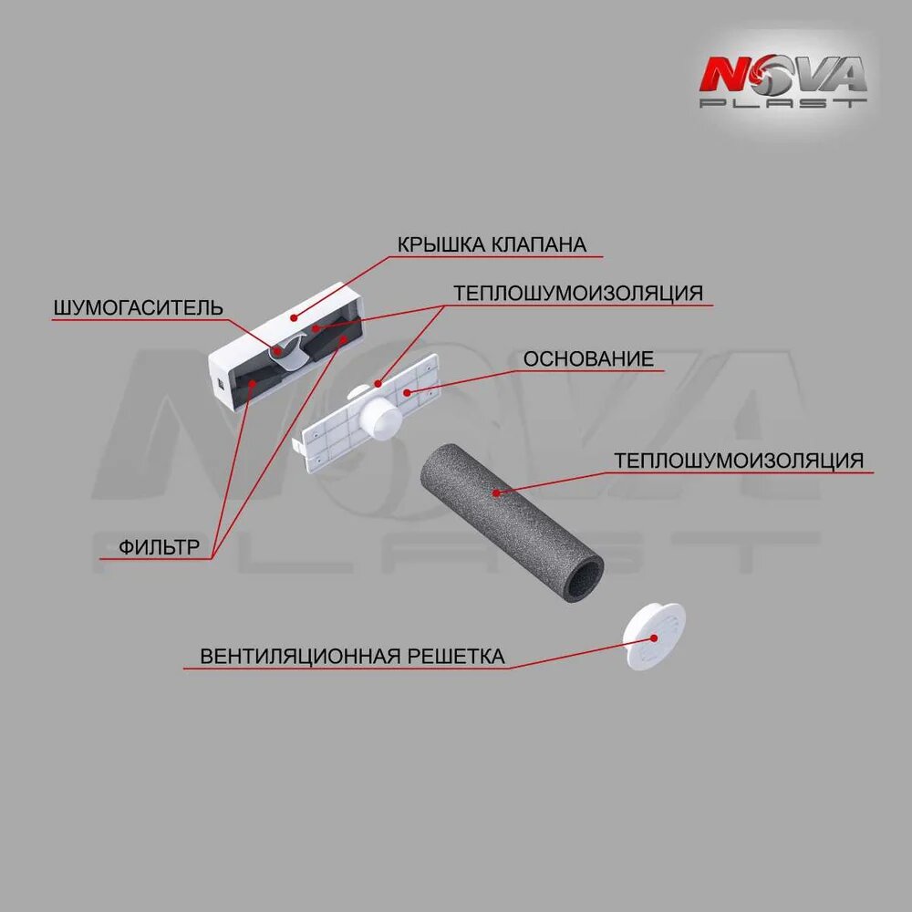 Клапан Нова - Строй, ООО novaPLUS LITE 142, для поддержания свежего воздуха и оптимального уровня — фото 1