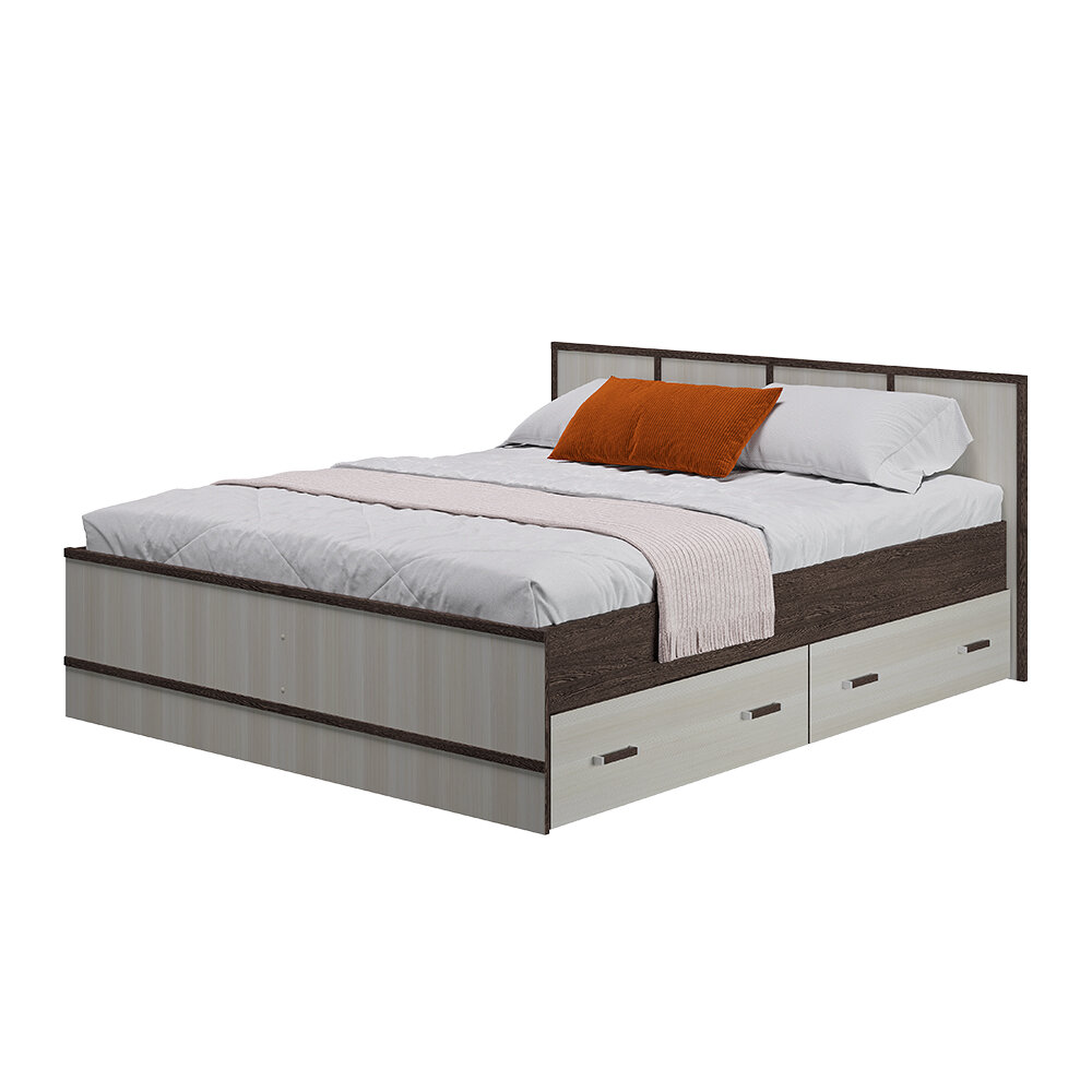 Кровать 1,6 м "Сакура" венге/лоредо + проложки (БТС)