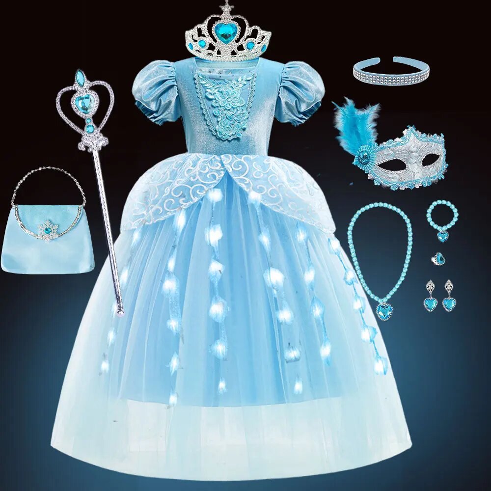 Светящееся платье принцессы Золушки Disney для девочек 4-5T(120), CINDERELLA 02