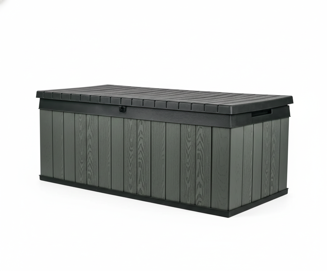 Сундук KETER Darwin Box 380, зеленый, пластик, 380 л, высота 54,5 см