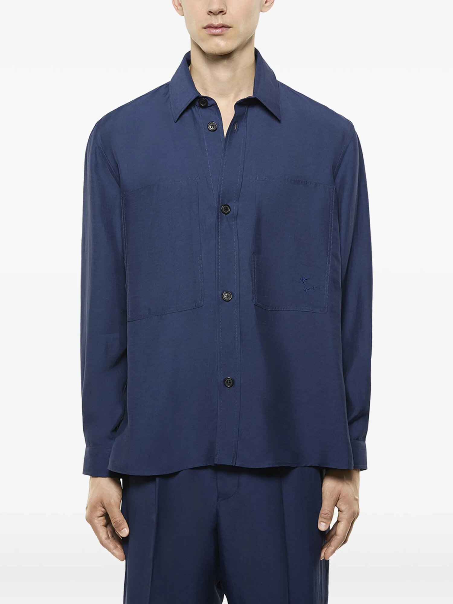 Рубашка Laneus Chest-pocket overshirt, размер 50, blue — фото 1