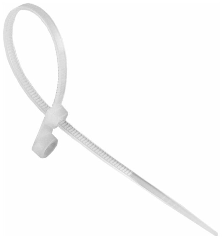 Хомут (стяжка) нейлоновый под винт 3,6х150мм, 100шт белый вихрь